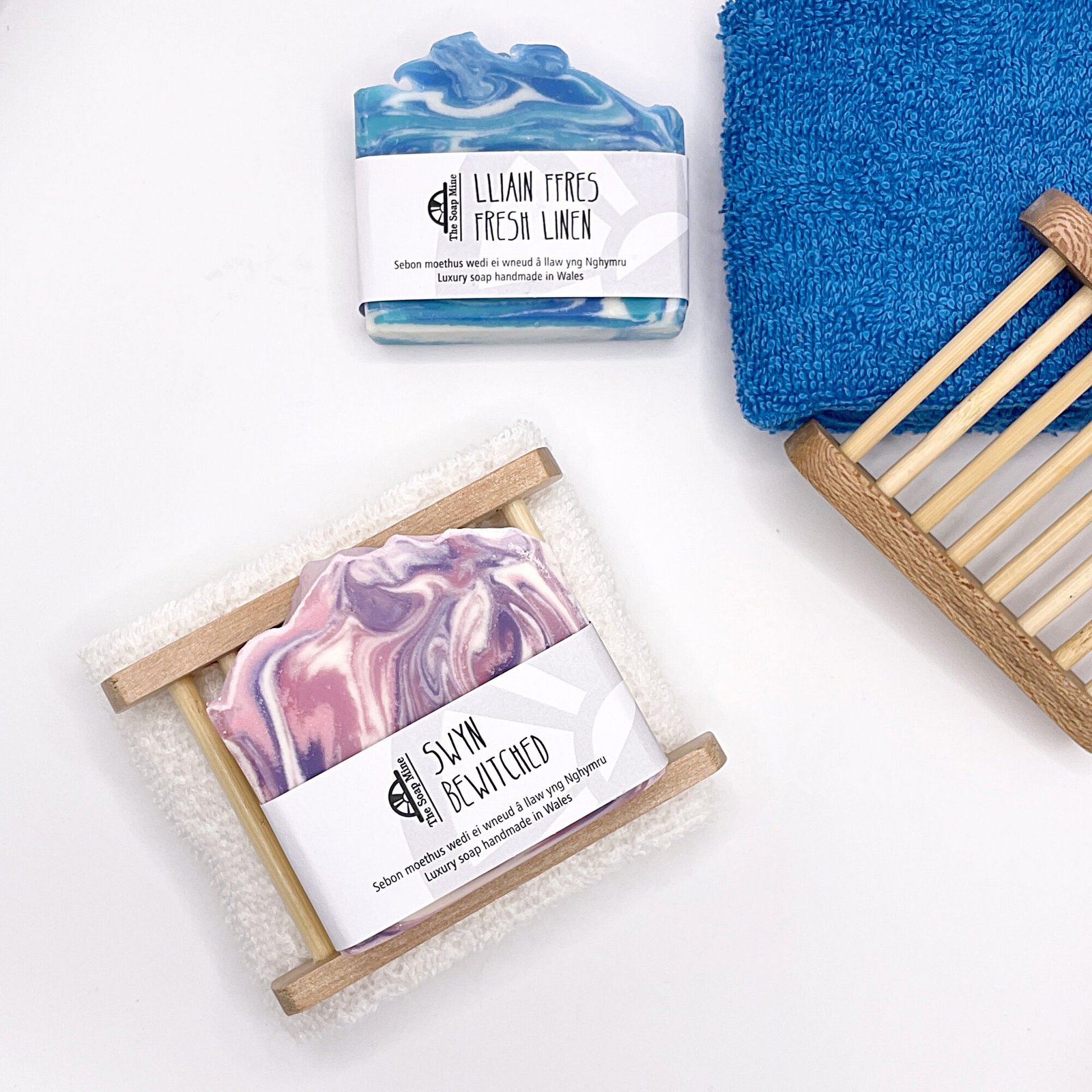 Wooden Soap Ladder, Cotton Face Cloth + Soap Set - The Soap Mine